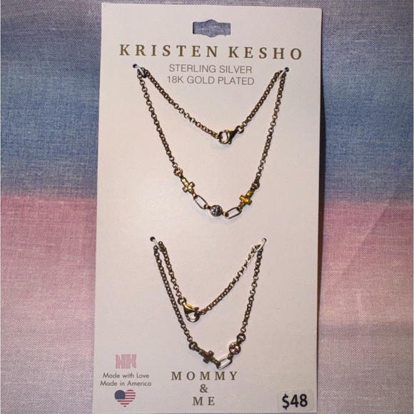 kristen Kesho | Jewelry | Kristen Kesho Sterling Silver 8kt Gold Plated Bracelets With Czs Sz 6 ...